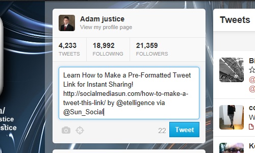 How To Make A Tweet This Link Social Media Sun